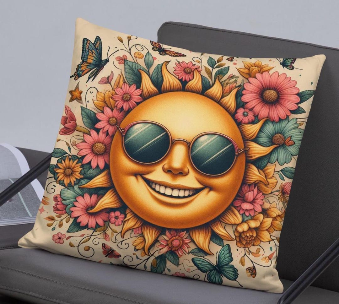 Sun Face Pillow A Radiant Decorative Pillow for Your Home - Etsy