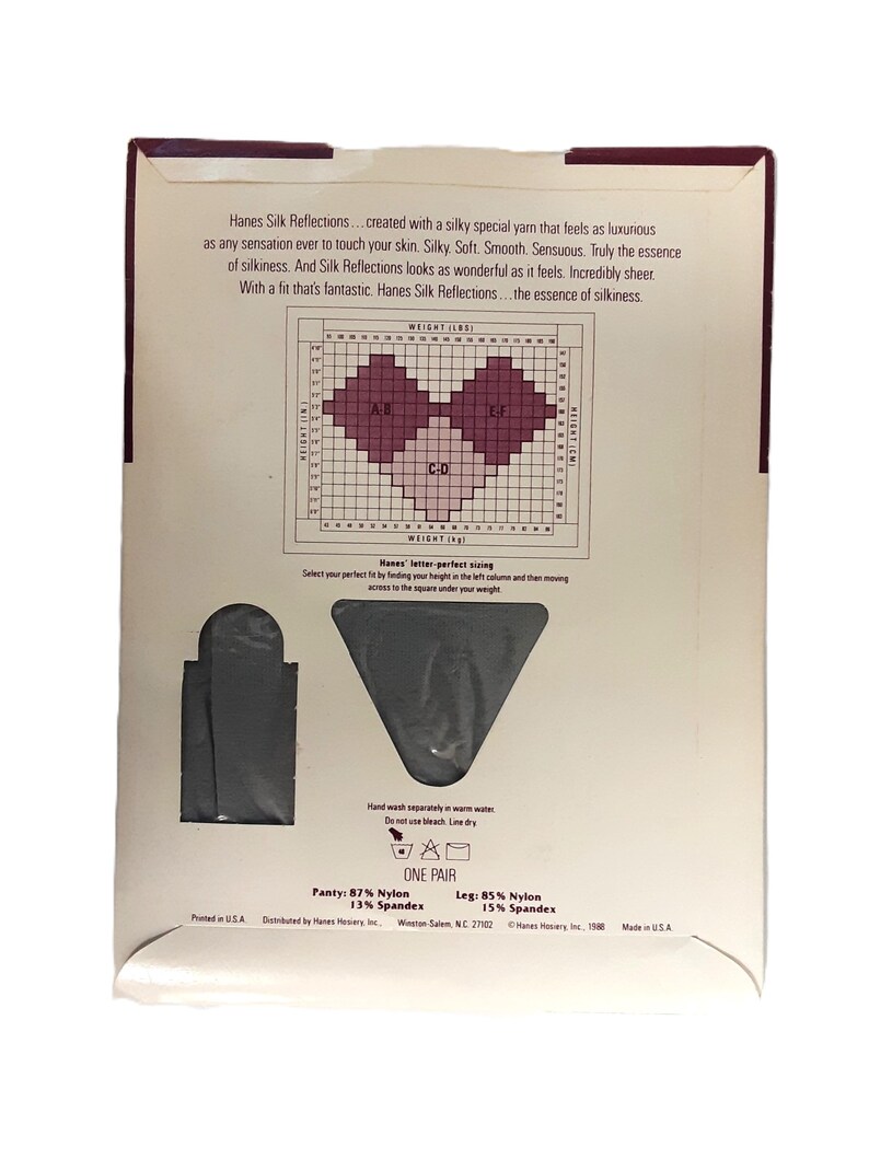 Vintage 1980-90s Hanes Silk Reflections Pantyhose – Grey Mist Size CD ...