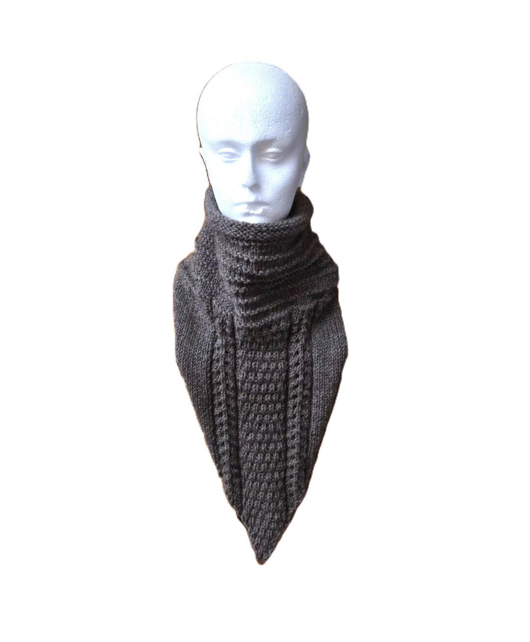 Handmade Triangle Wool Snood – Coffee Brown Neck Warmer Manishka Cowl ...