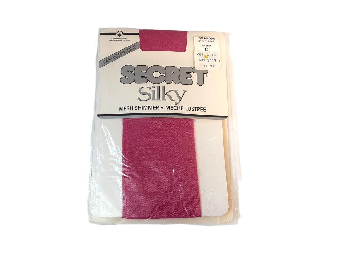 Vintage 1980-90S Secret Silky Mesh Shimmer Pantyhose Fuchsia Size C ...
