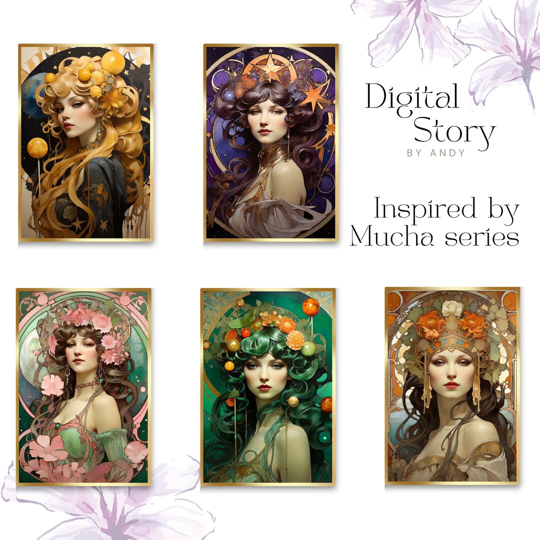 Inspired by Mucha Series - Etsy