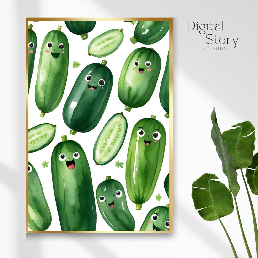 Cute Cucumbers Poster - Etsy