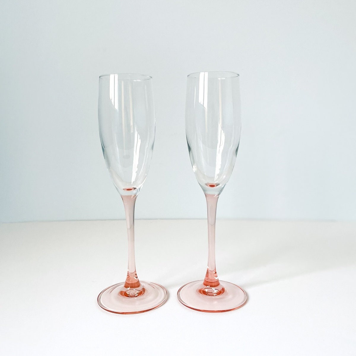 Vintage French Luminarc Pink Champagne Flutes Set of 2 La Flute Rosee ...