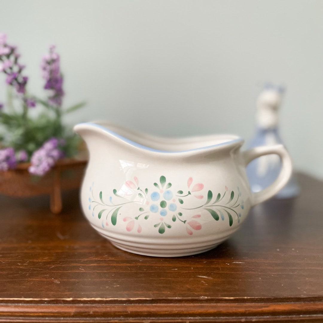 Vintage Japanese Fascino Stoneware Gravy Boat W/ Floral Pattern ...