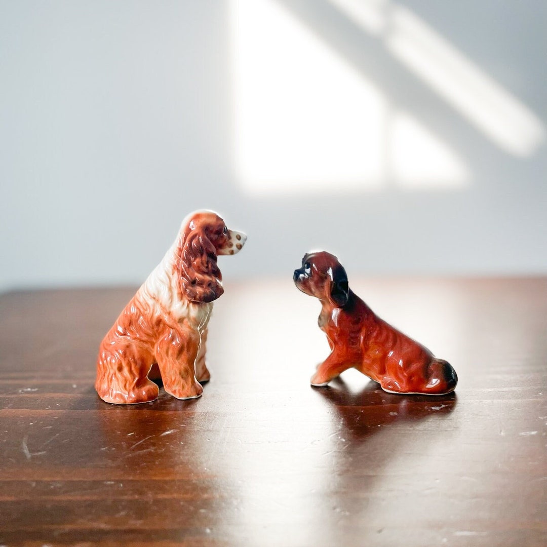 Vintage Porcelain Dog Figurines Set of 2 Made in Japan Cocker Spaniel ...