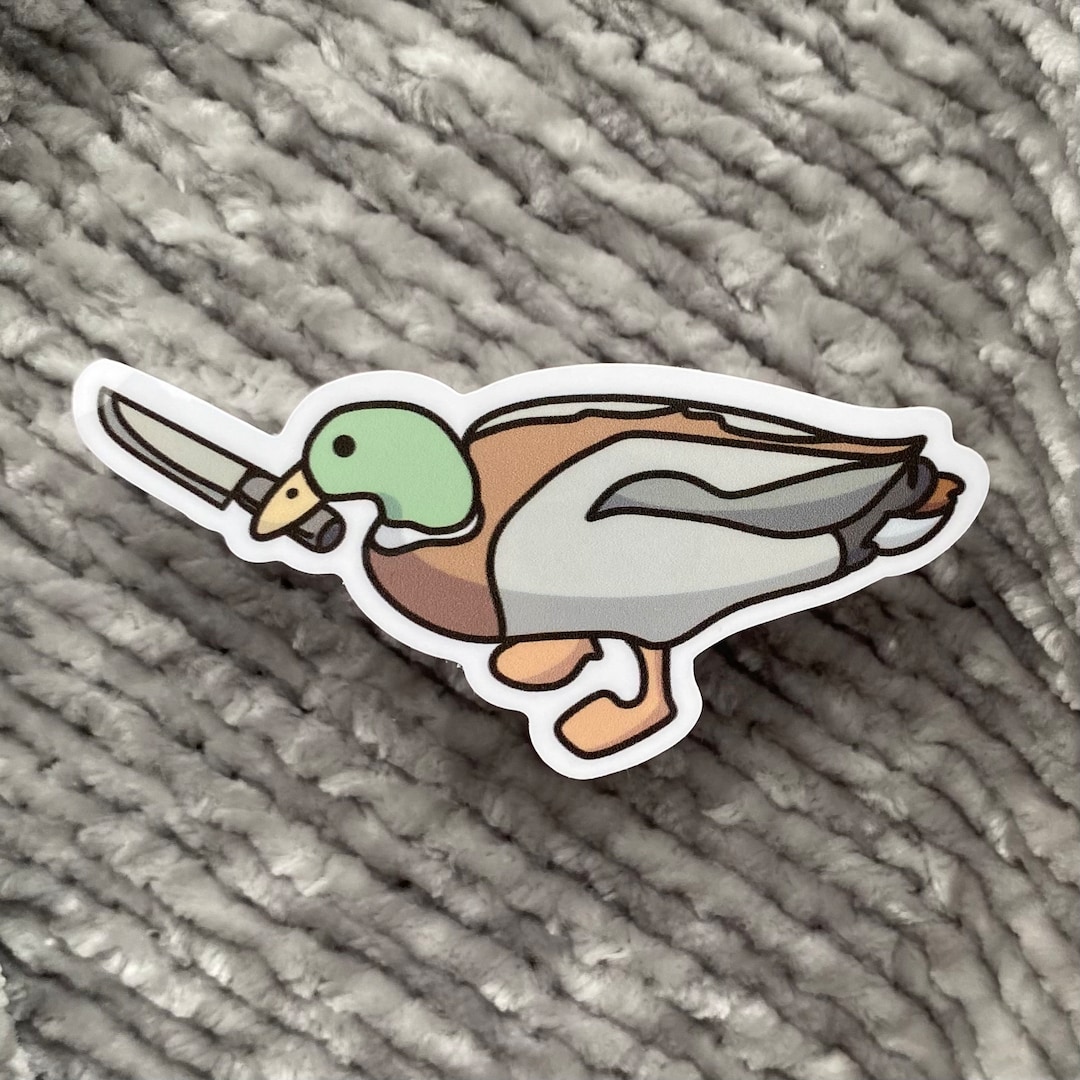 Mallard Duck With Knife Murder Duck Laptop Water Bottle Sticker - Etsy