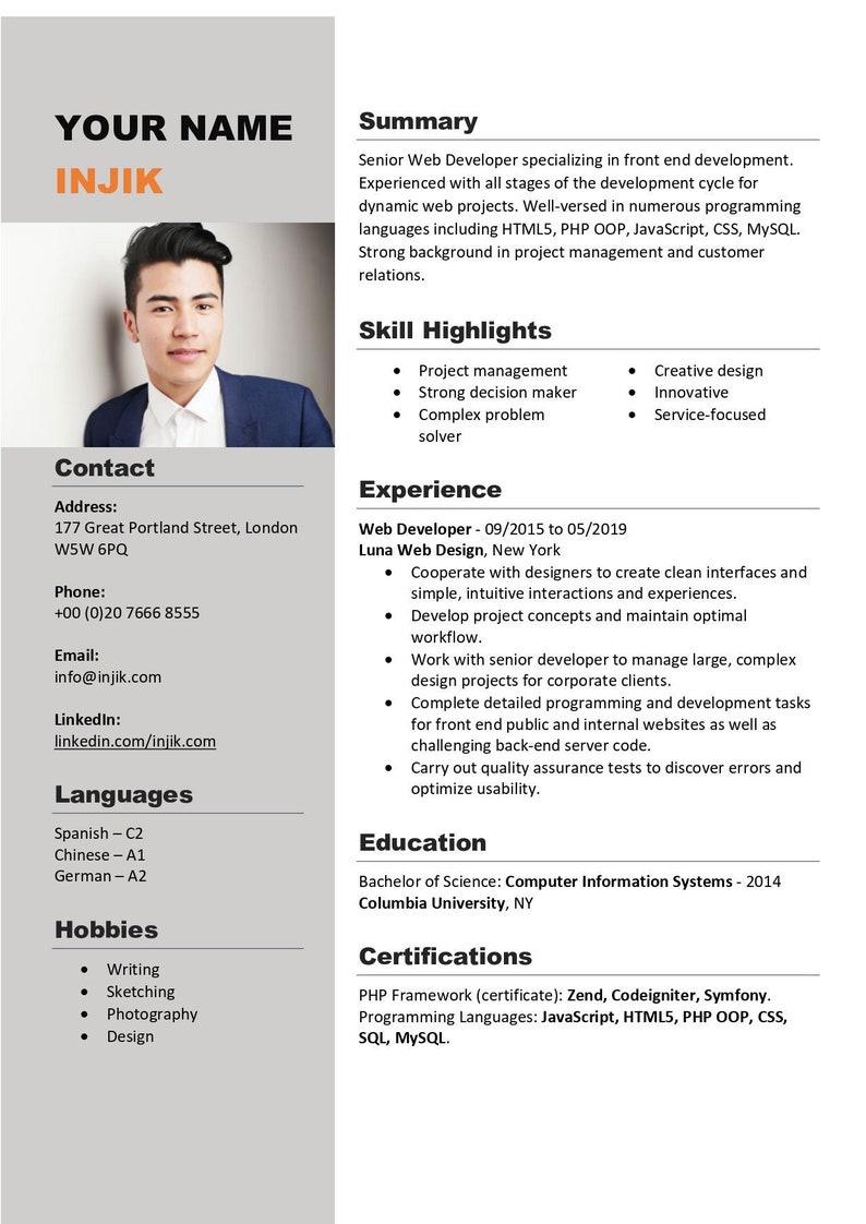 4 Resume Templates, Professional Modern Resume Templates for Word ...