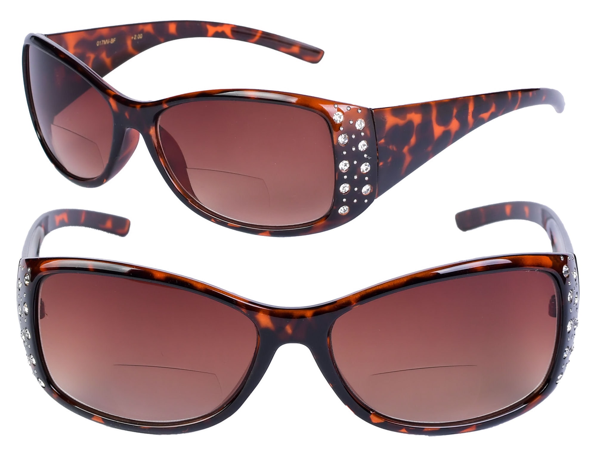 2 Pair of Women’s Designer Bifocal Reading Sunglasses With Rhinestones ...