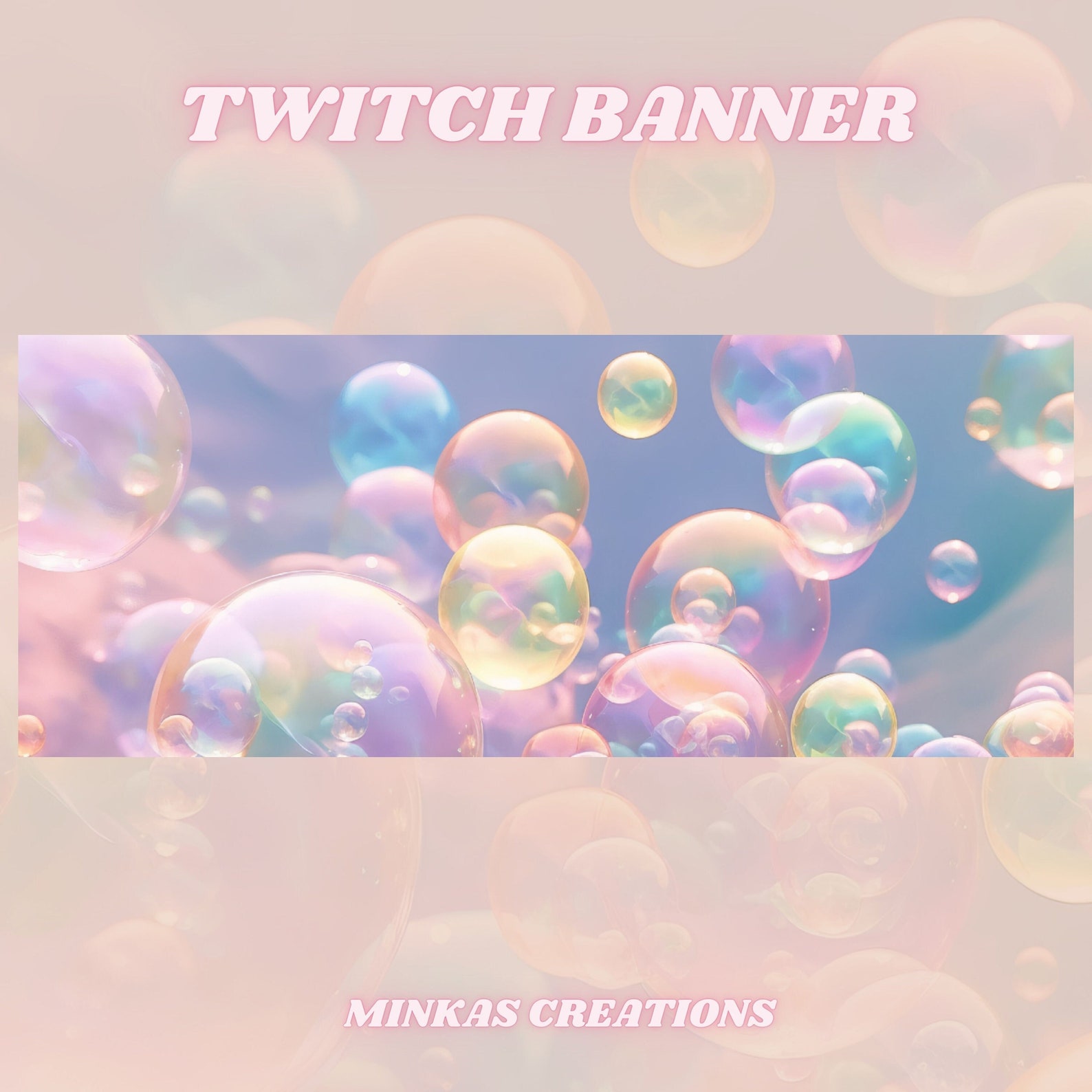 Pastel Twitch Profile Banner Pink Bubbles Twitch Banner - Etsy