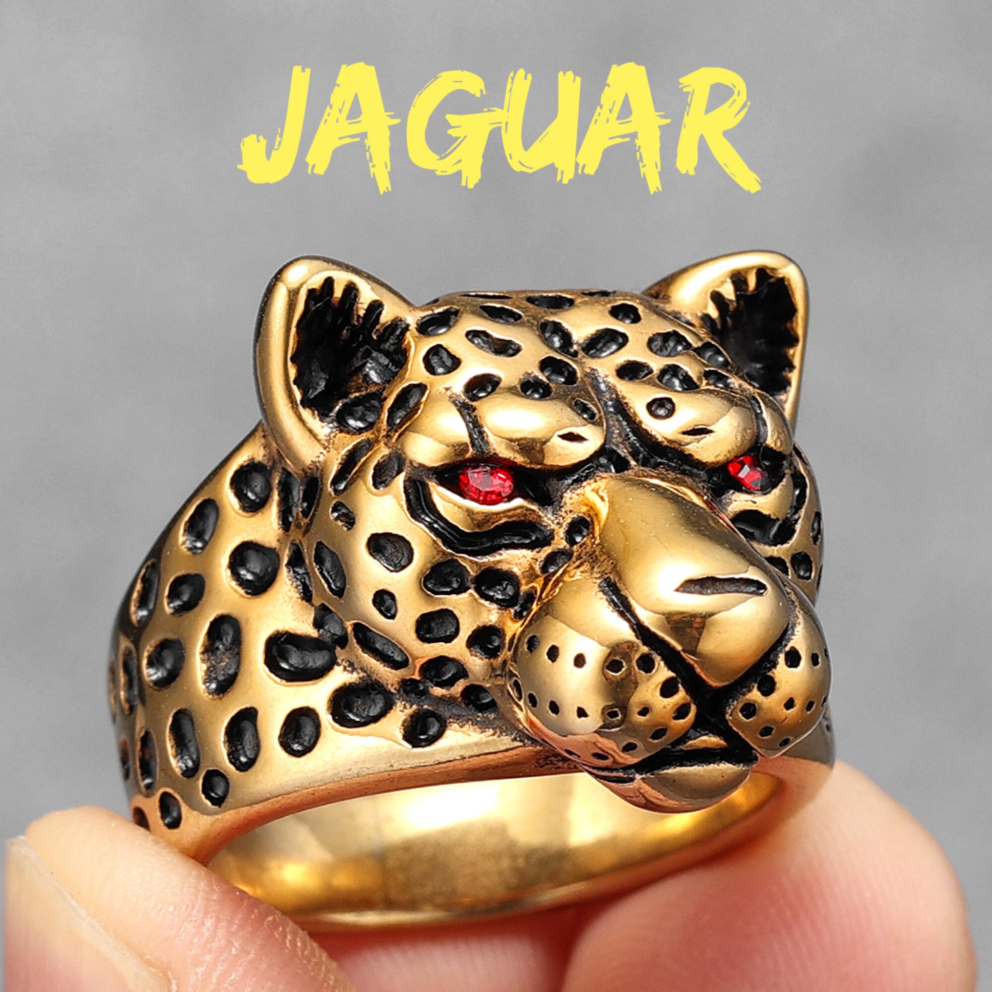 3d Jaguar Ring Jaguar Head Ring Leopard Ring Animal Head Ring - Etsy