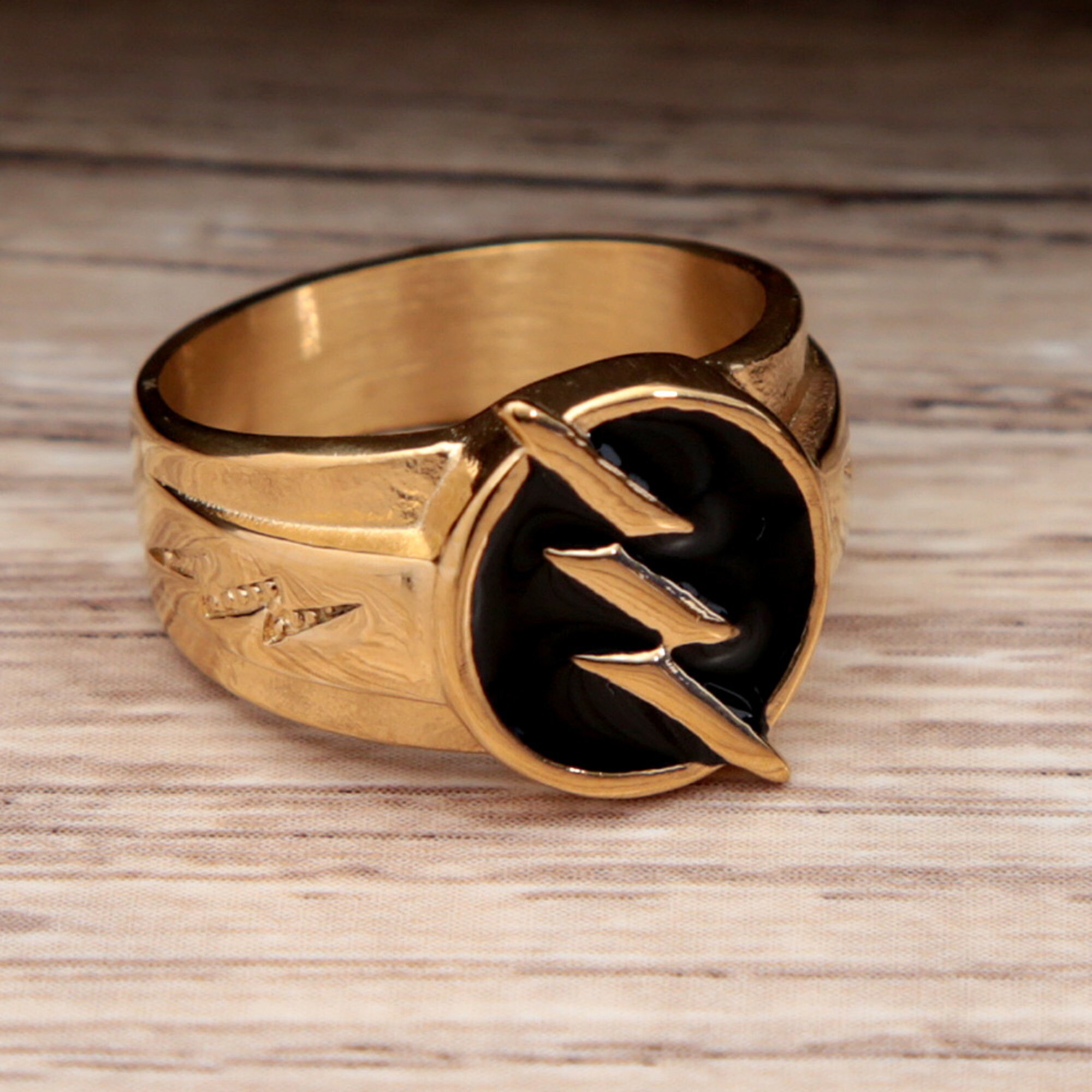 Gold Color Lightning Ring 316L Stainless Steel Ring Streak of Lightning ...