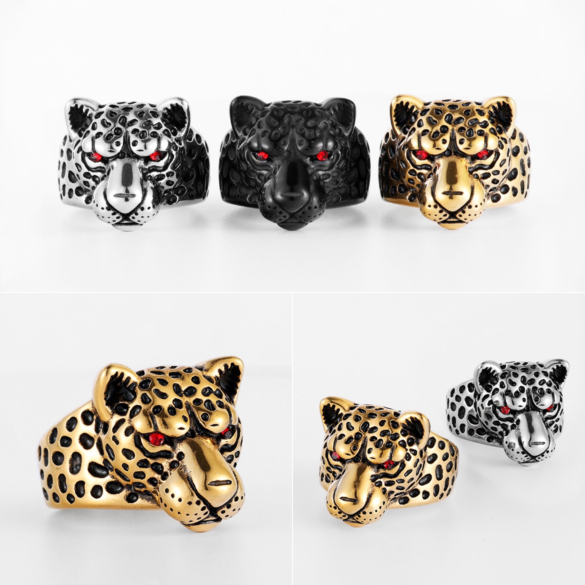 3d Jaguar Ring Jaguar Head Ring Leopard Ring Animal Head Ring - Etsy