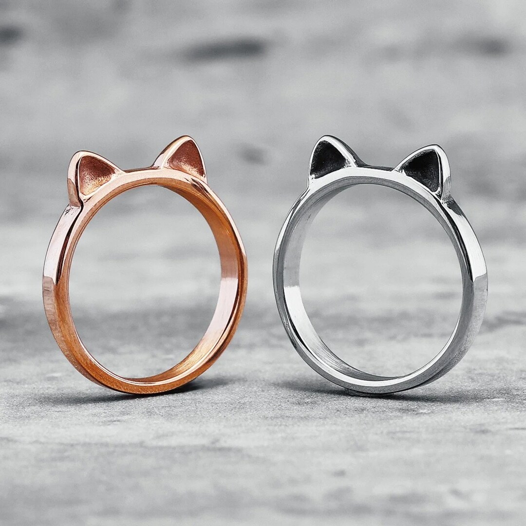 Cute Cat Ears Rings Cat Ring Kitten Ring Kitty Ring Simple - Etsy