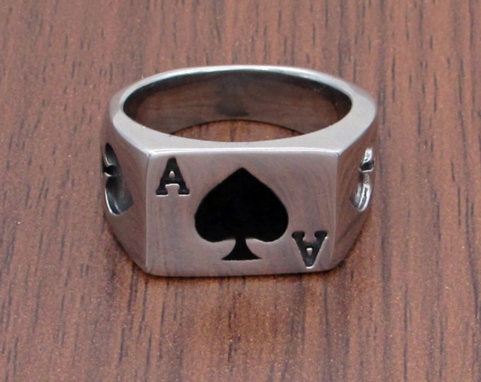 Ace of Spades Gamblingcardssterling Silverace - Etsy