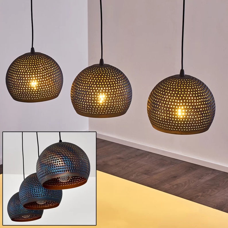 3 PCS Lights Rust Industrial Farmhouse Pendant Light Hanging - Etsy