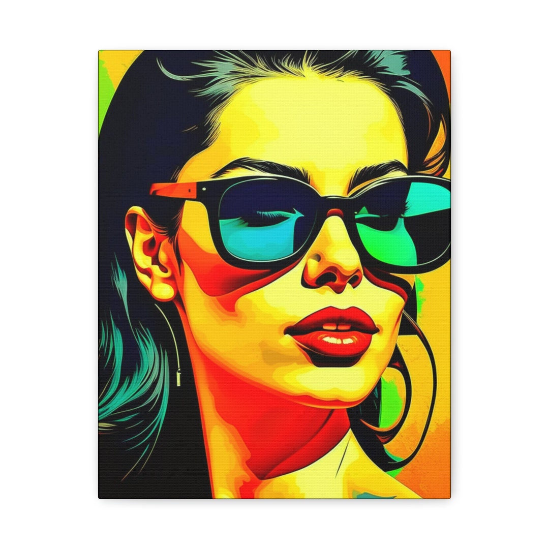 Canvas Gallery Wraps Beautiful Woman With Sunglasses Pop Art Woman