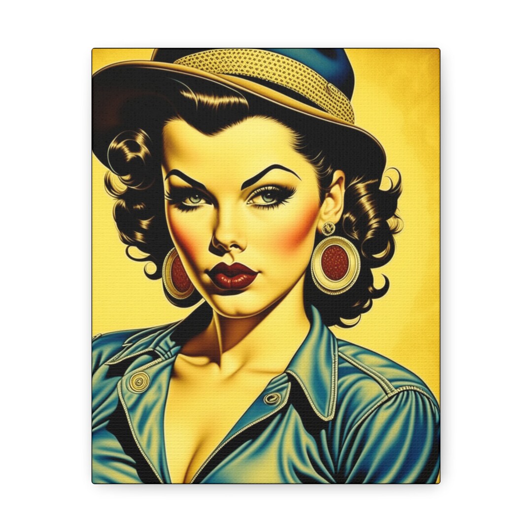 Canvas Gallery Wraps, Beautiful Pinup Wall Art, Vintage Art, Retro Wall ...
