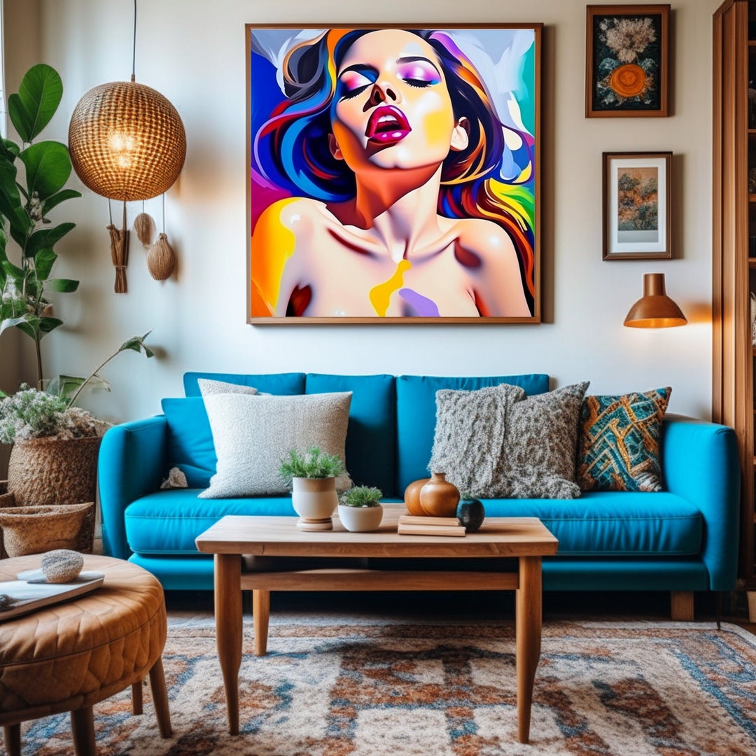 Canvas Gallery Art Beautiful Woman In Ecstasy Sexy Art Print Bedroom Wall Art Abstract Wall