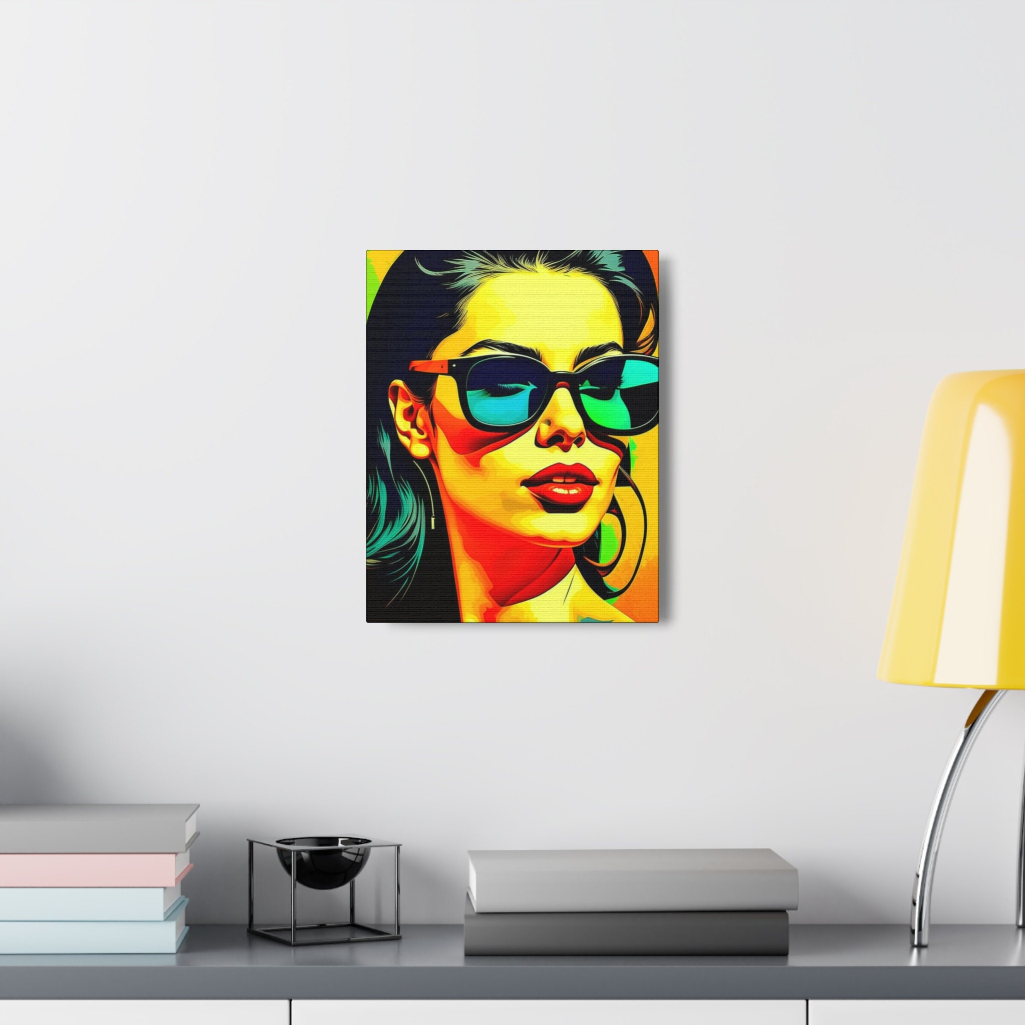 Canvas Gallery Wraps Beautiful Woman With Sunglasses Pop Art Woman