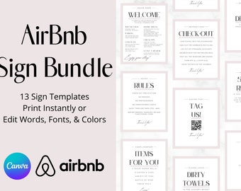 Editable Airbnb VRBO Booking.com Welcome Guide Signage - Etsy