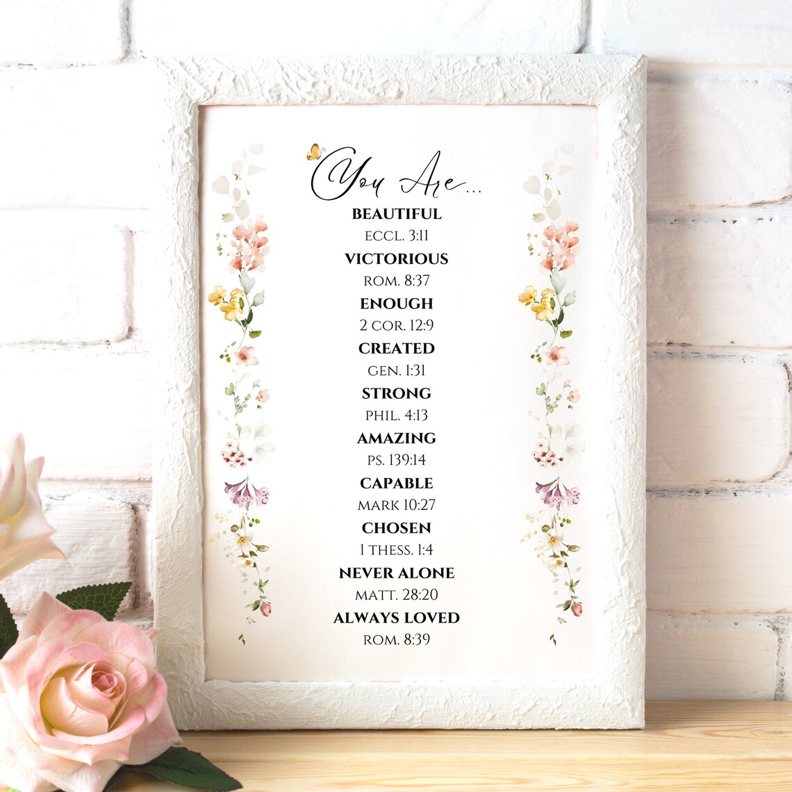 You Are Printable Wall Decor Christian Art Wall Art Bible Verse ...