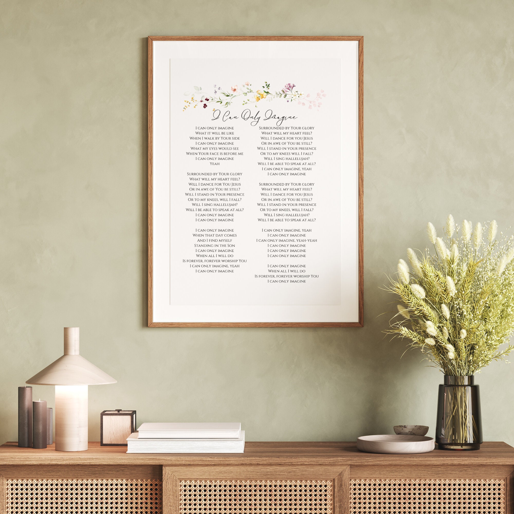 I Can Only Imagine Song Lyrics Print | INSTANT DOWNLOAD | Flower Bible ...