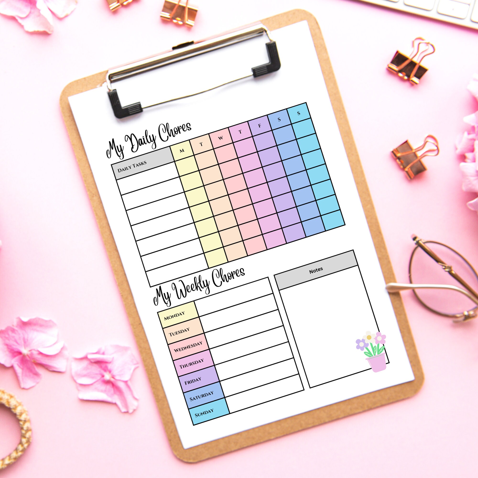 Daily Weekly Chore Chart | INSTANT DOWNLOAD | Family Chore Chart ...