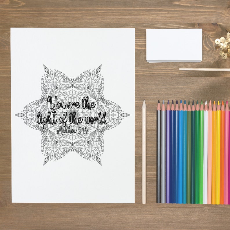 You Are the Light Bible Verse Coloring Page | Christian Coloring Page ...