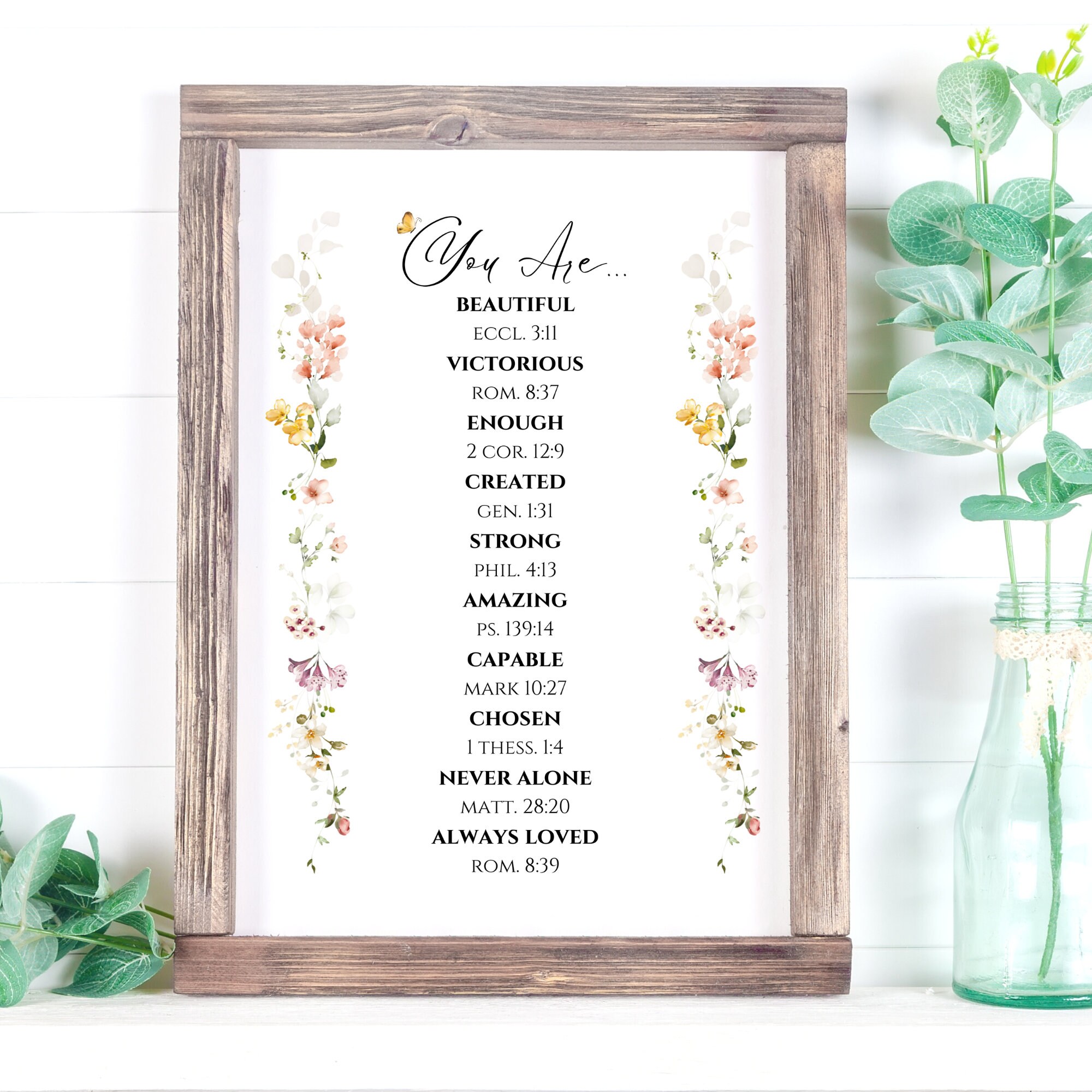 You Are Printable Wall Decor Christian Art Wall Art Bible Verse ...