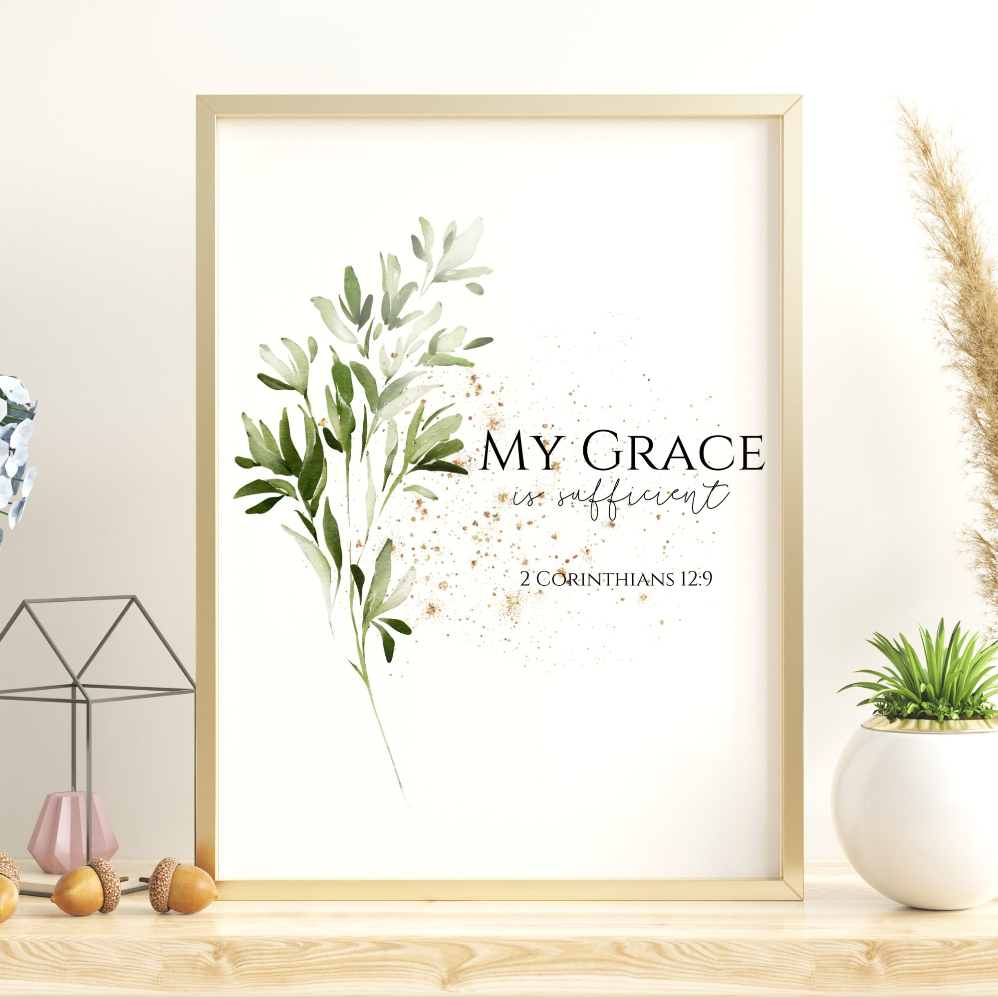 My Grace is Print | INSTANT DOWNLOAD | Flower Bible Verse | Printable ...