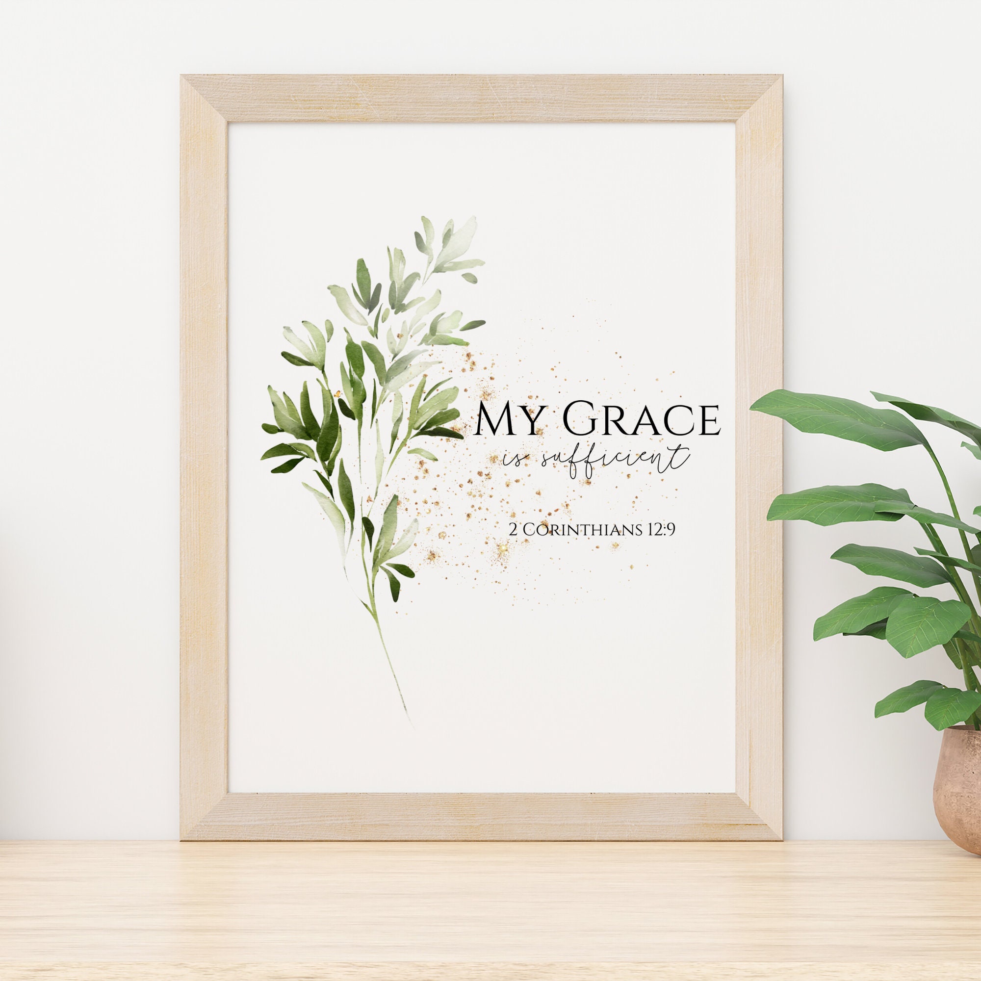 My Grace is Print | INSTANT DOWNLOAD | Flower Bible Verse | Printable ...