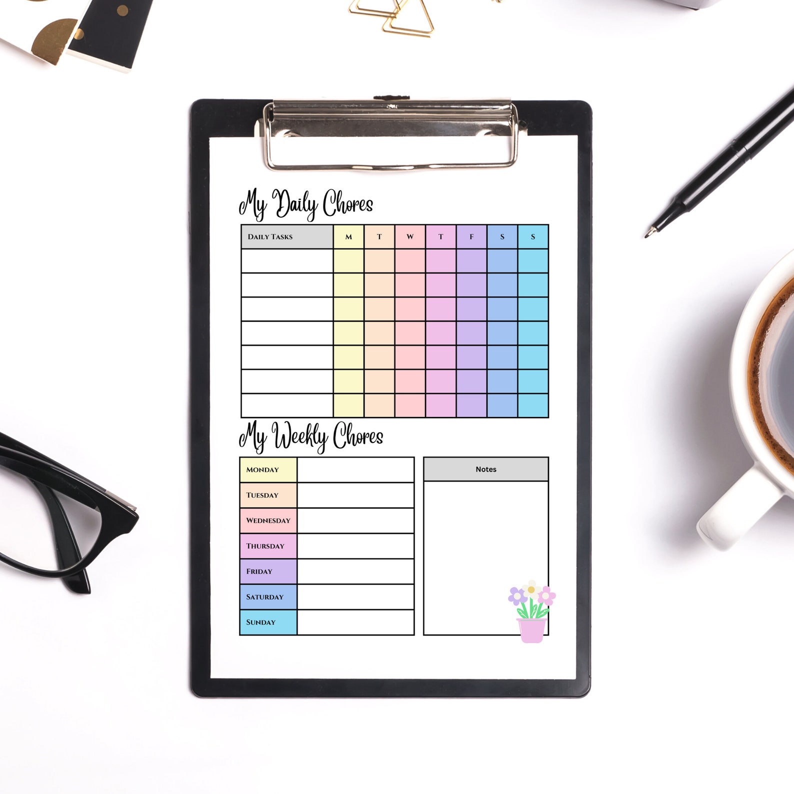 Daily Weekly Chore Chart INSTANT DOWNLOAD Family Chore - Etsy