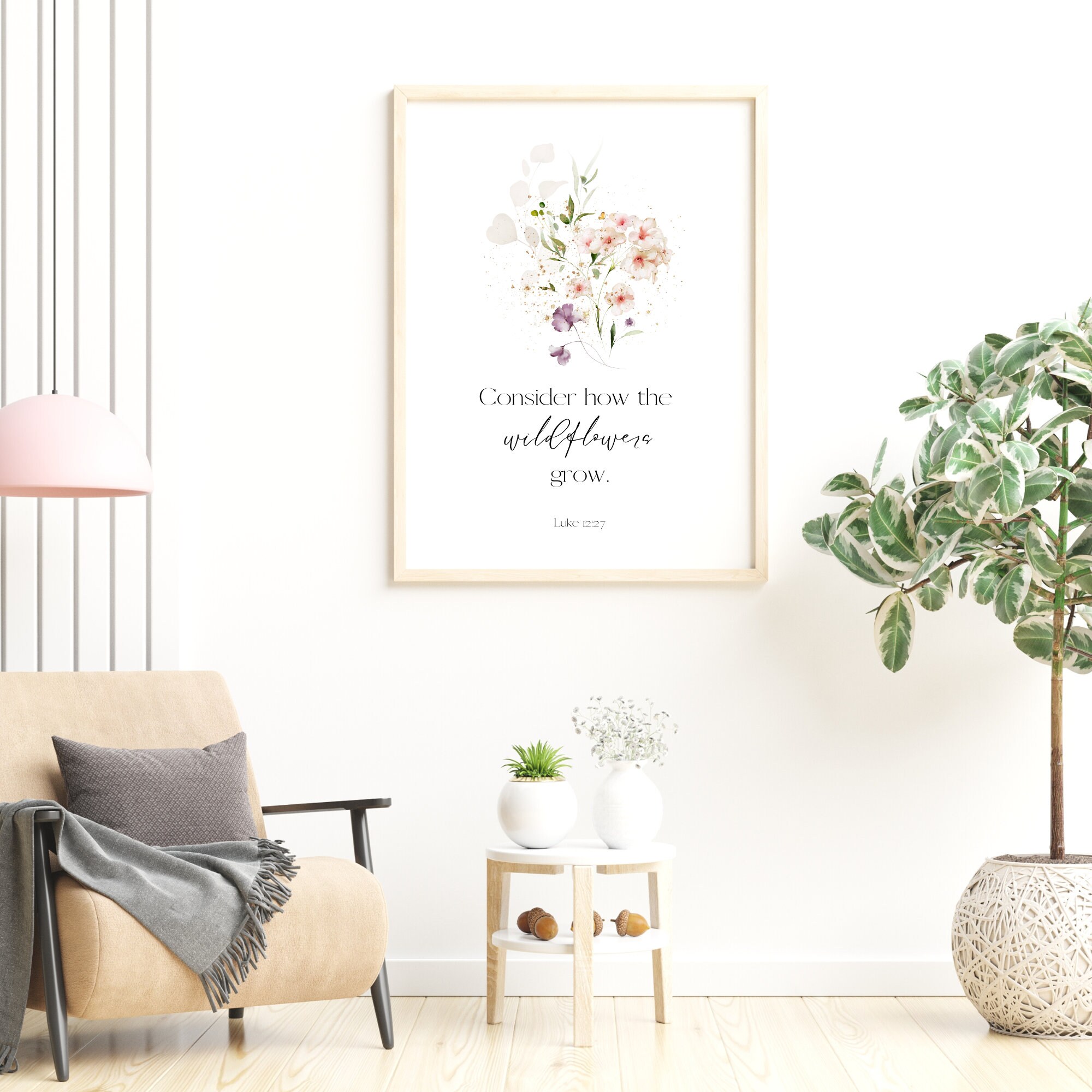 Consider Wildflowers Print | INSTANT DOWNLOAD | Flower Bible Verse ...