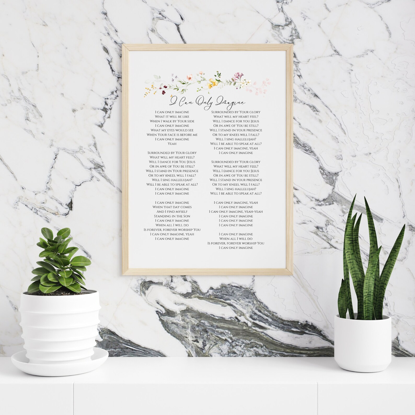 I Can Only Imagine Song Lyrics Print | INSTANT DOWNLOAD | Flower Bible ...