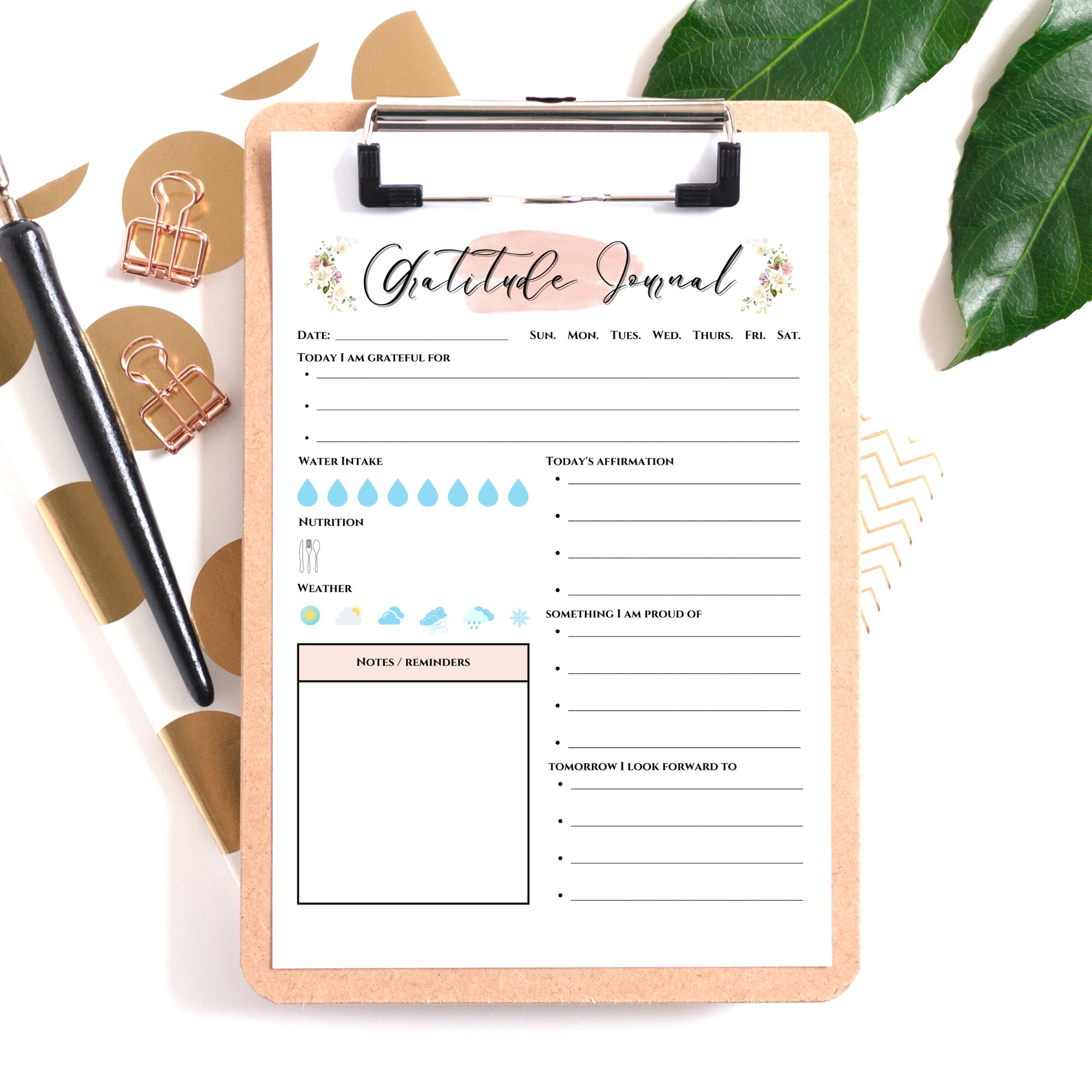 Daily Gratitude Journal - 8.5" X 11" | Self-care Journal | Mindfulness ...