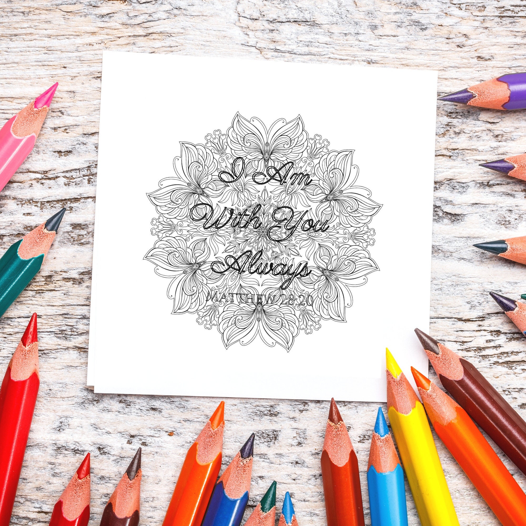 I Am With You Always Bible Verse Coloring Page | Christian Coloring ...