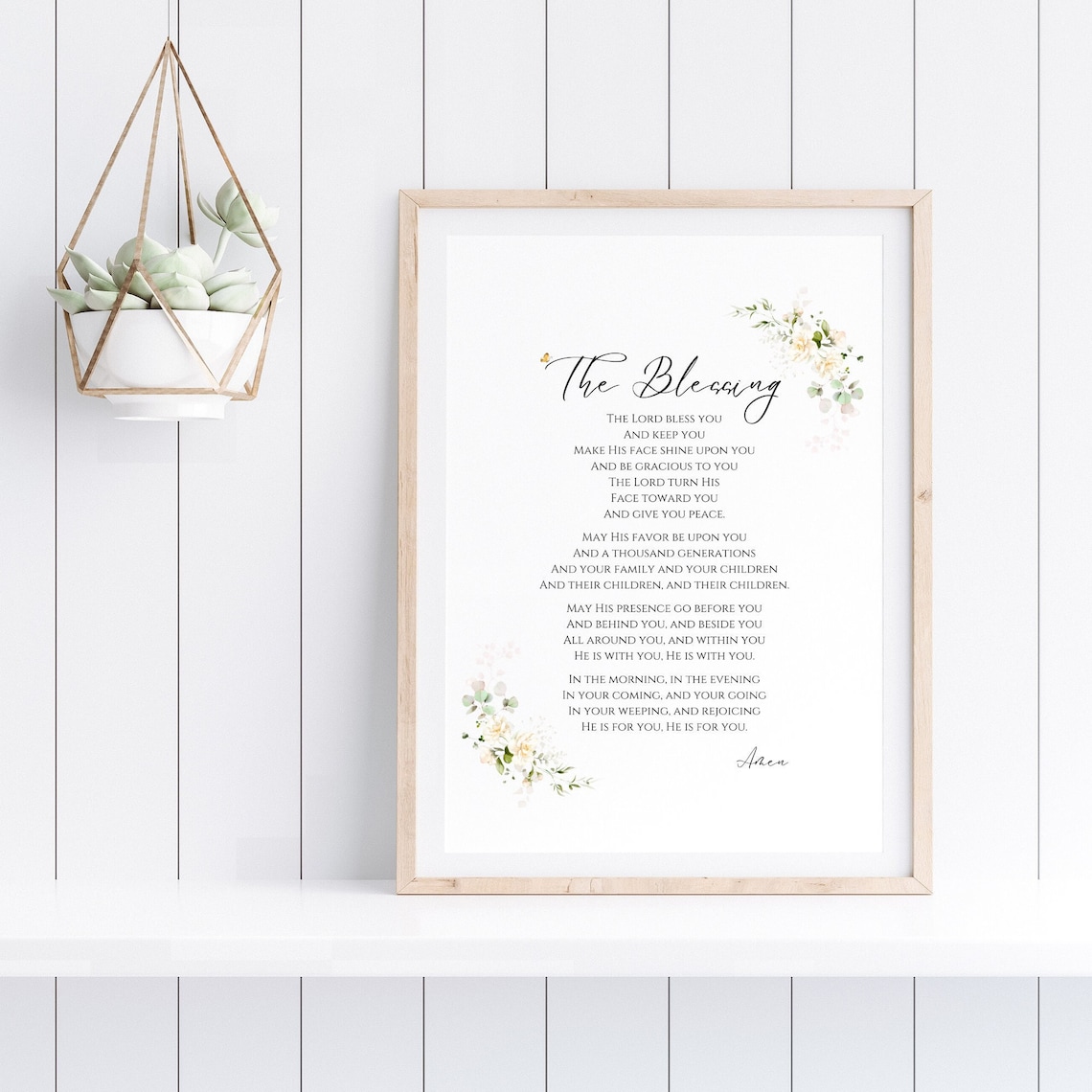 The Blessing Song Lyrics Print INSTANT DOWNLOAD Flower Bible Verse ...