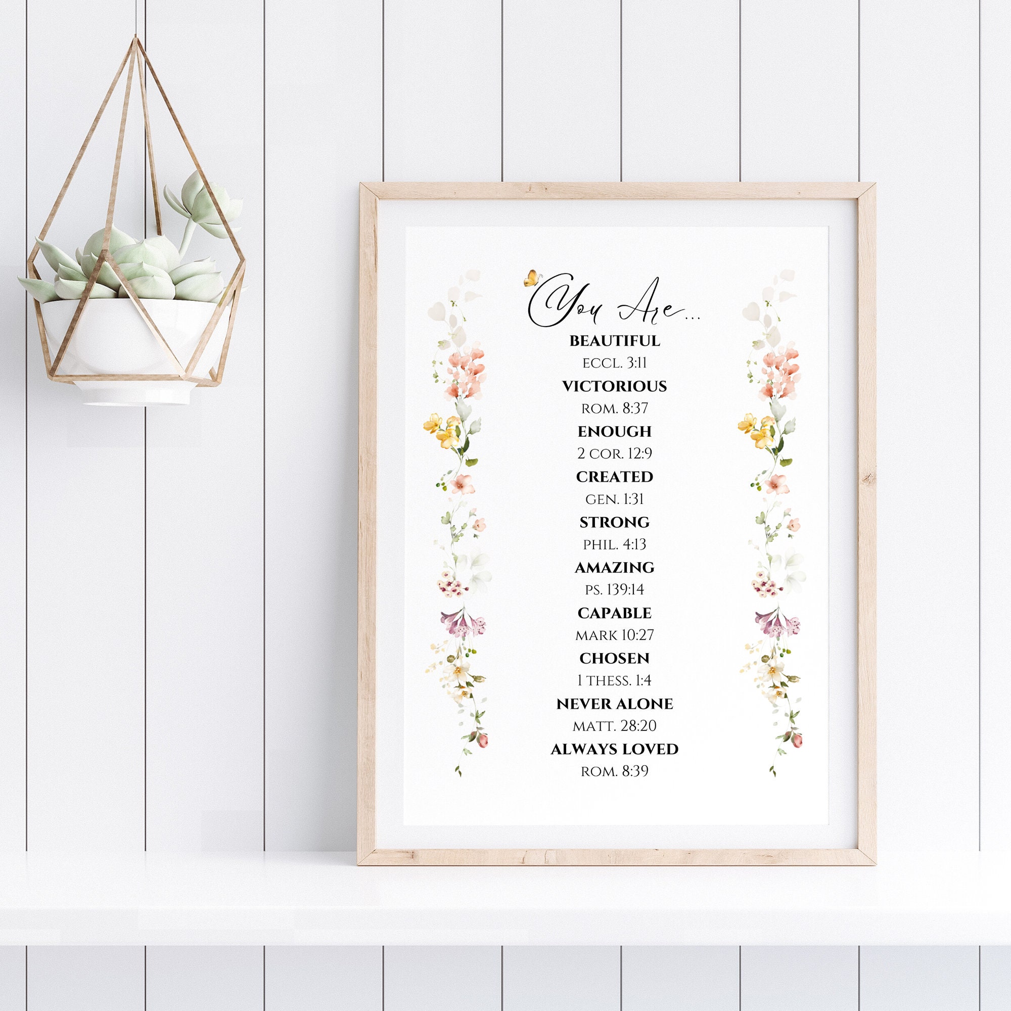 You Are Printable Wall Decor Christian Art Wall Art Bible Verse ...