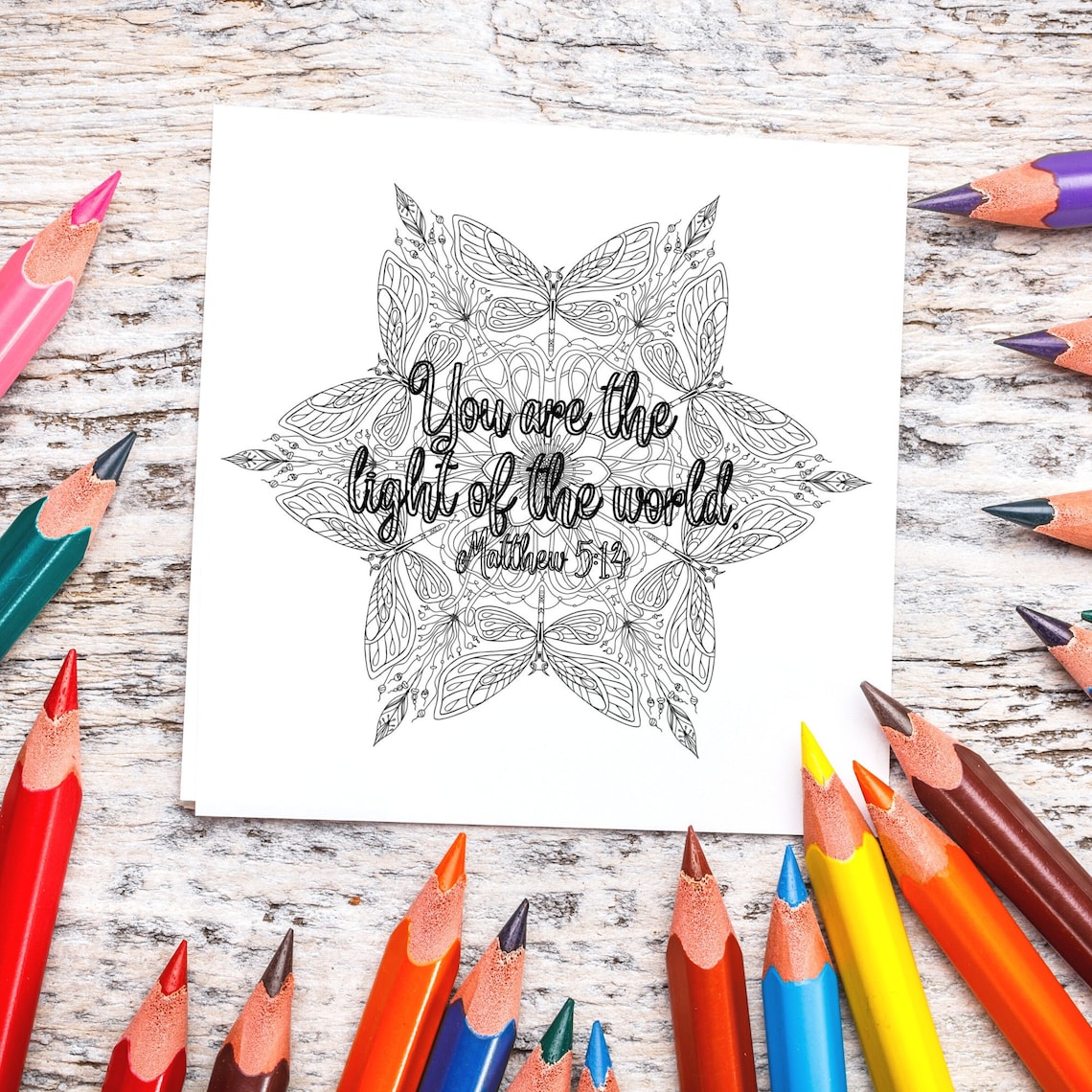 You Are the Light Bible Verse Coloring Page Christian Coloring Page ...