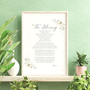 The Blessing Song Lyrics Print | INSTANT DOWNLOAD | Flower Bible Verse ...
