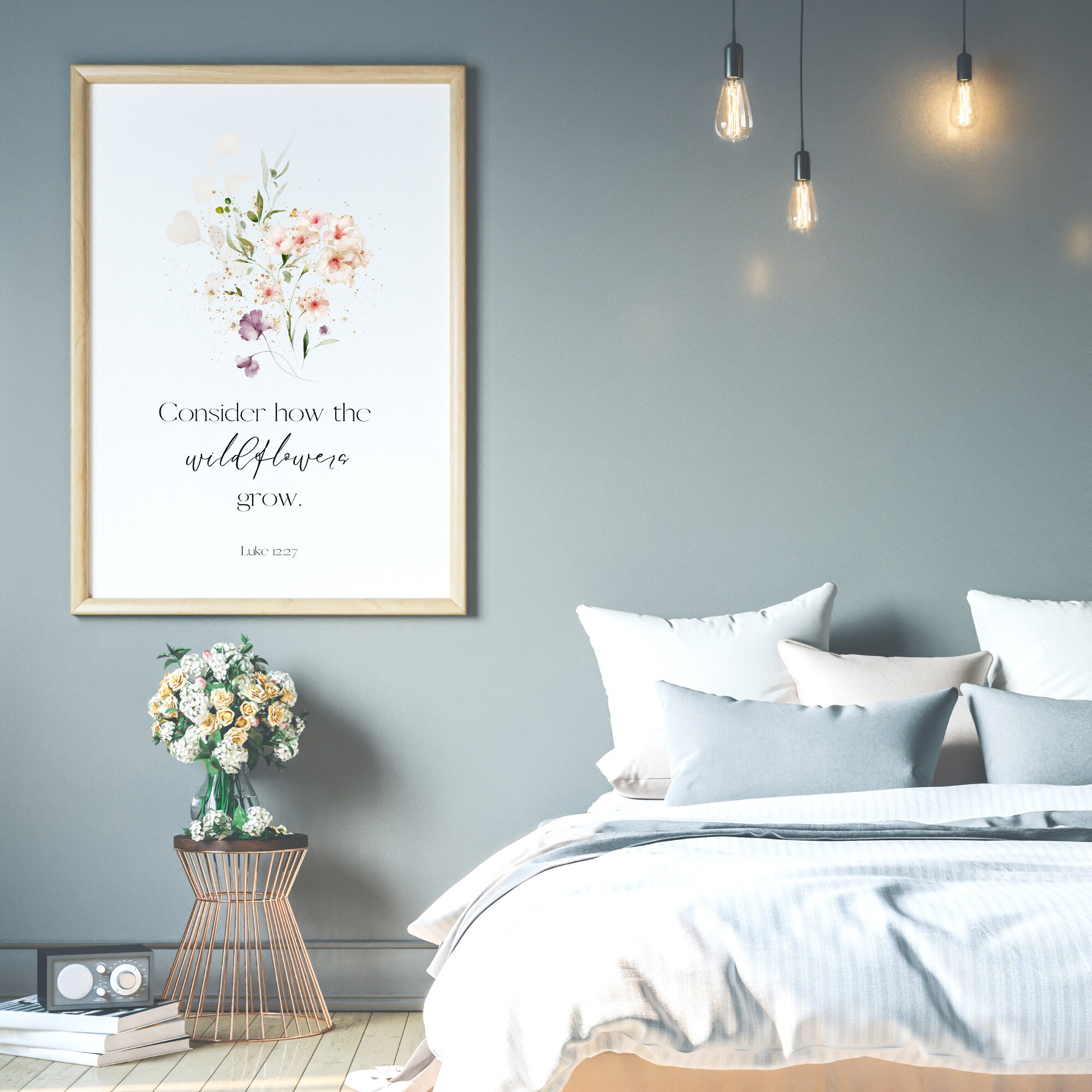 Consider Wildflowers Print | INSTANT DOWNLOAD | Flower Bible Verse ...