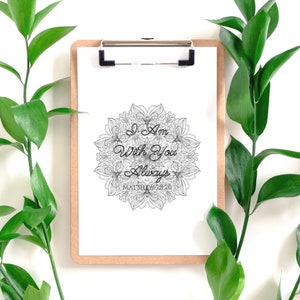 I Am With You Always Bible Verse Coloring Page | Christian Coloring ...