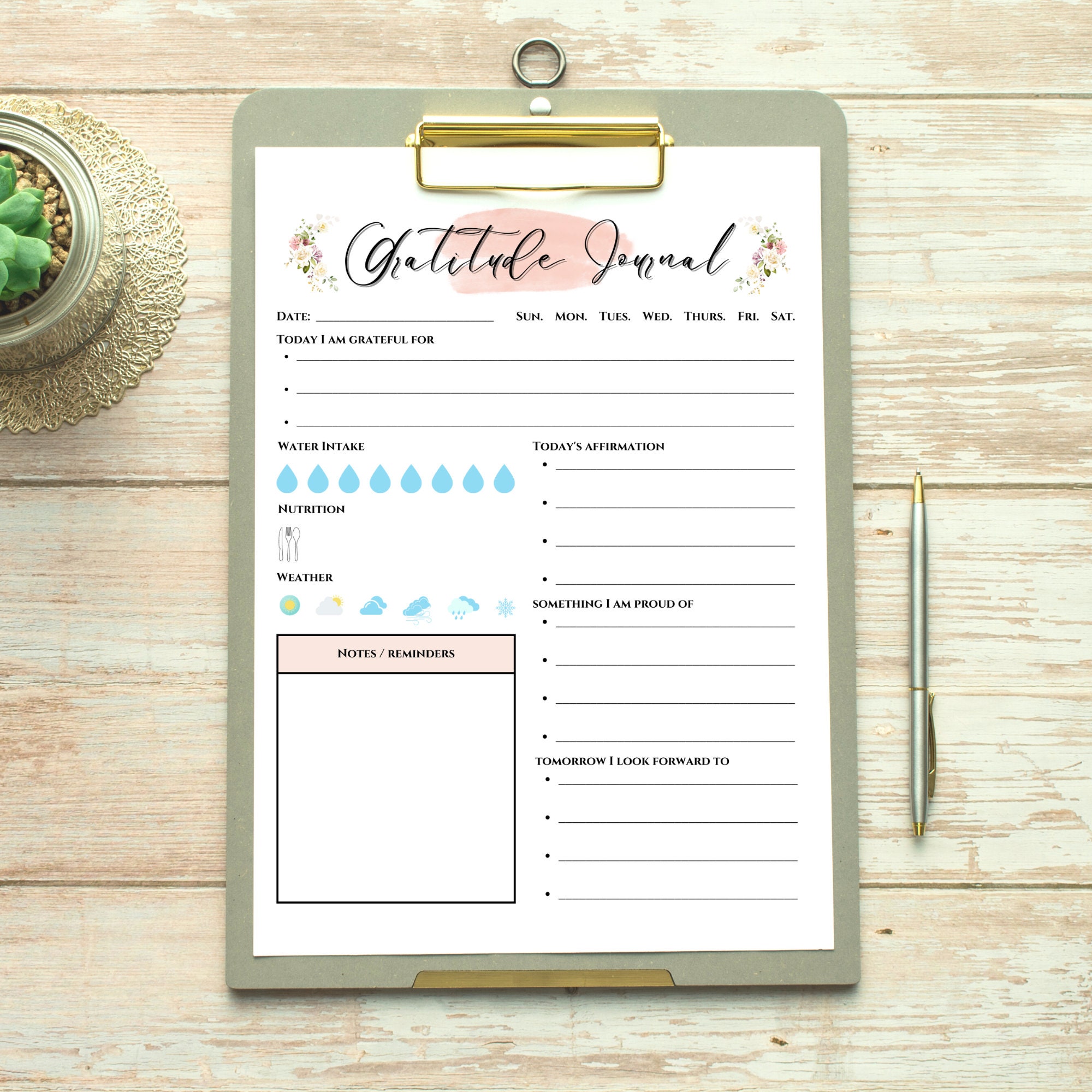 Daily Gratitude Journal - 8.5" X 11" | Self-care Journal | Mindfulness ...