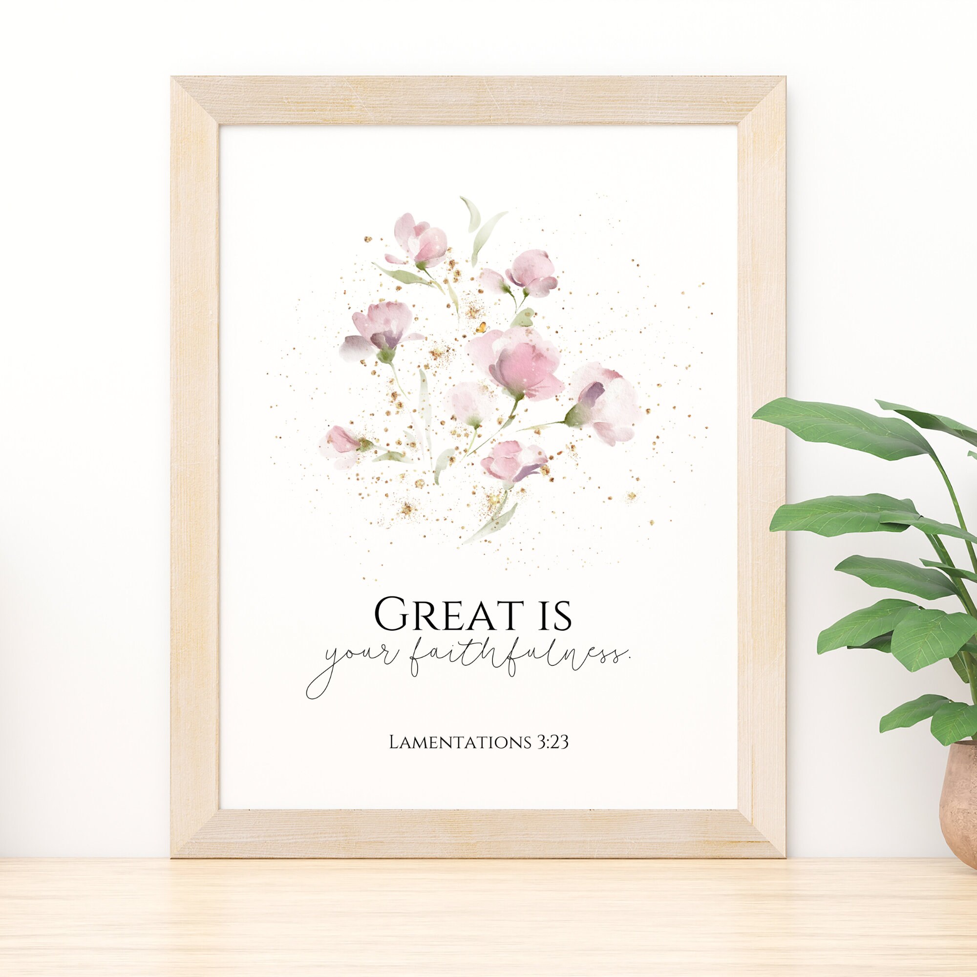 Great is Print INSTANT DOWNLOAD Flower Bible Verse - Etsy