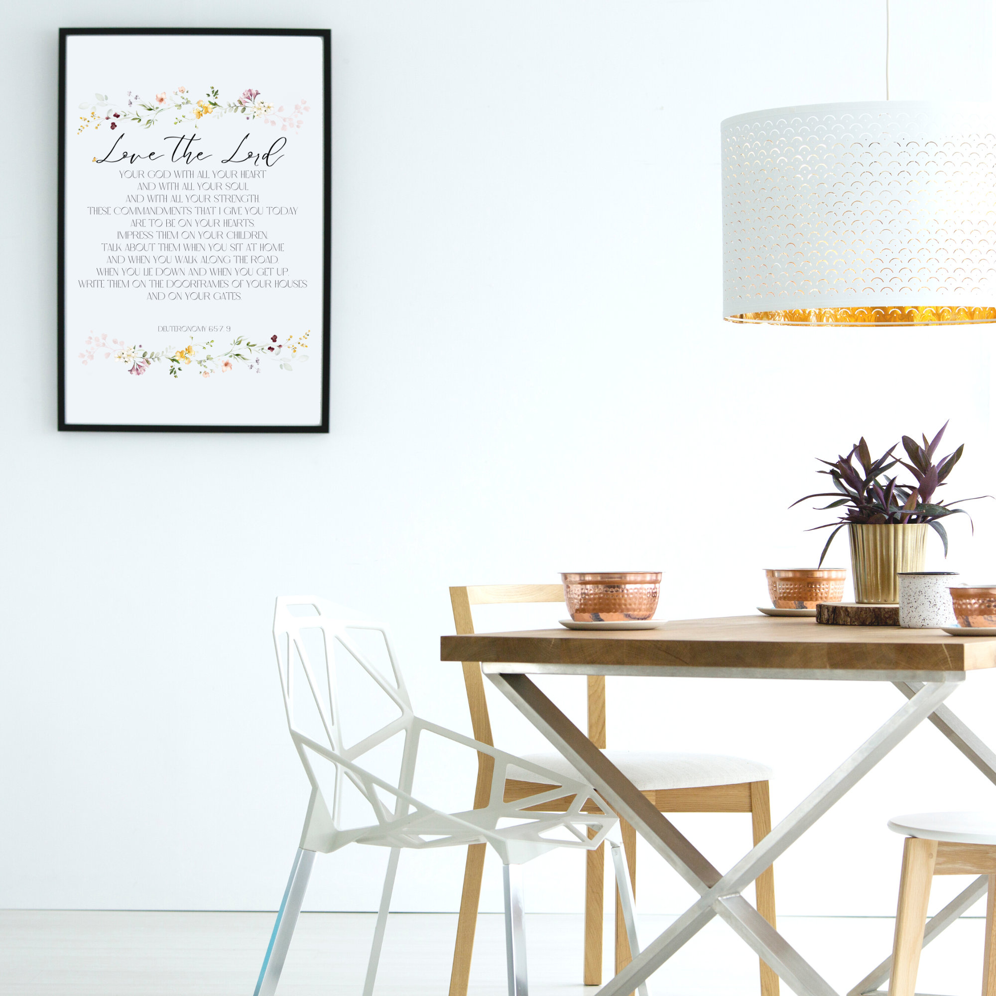 Love the Lord Print INSTANT DOWNLOAD Flower Bible Verse Printable Wall ...