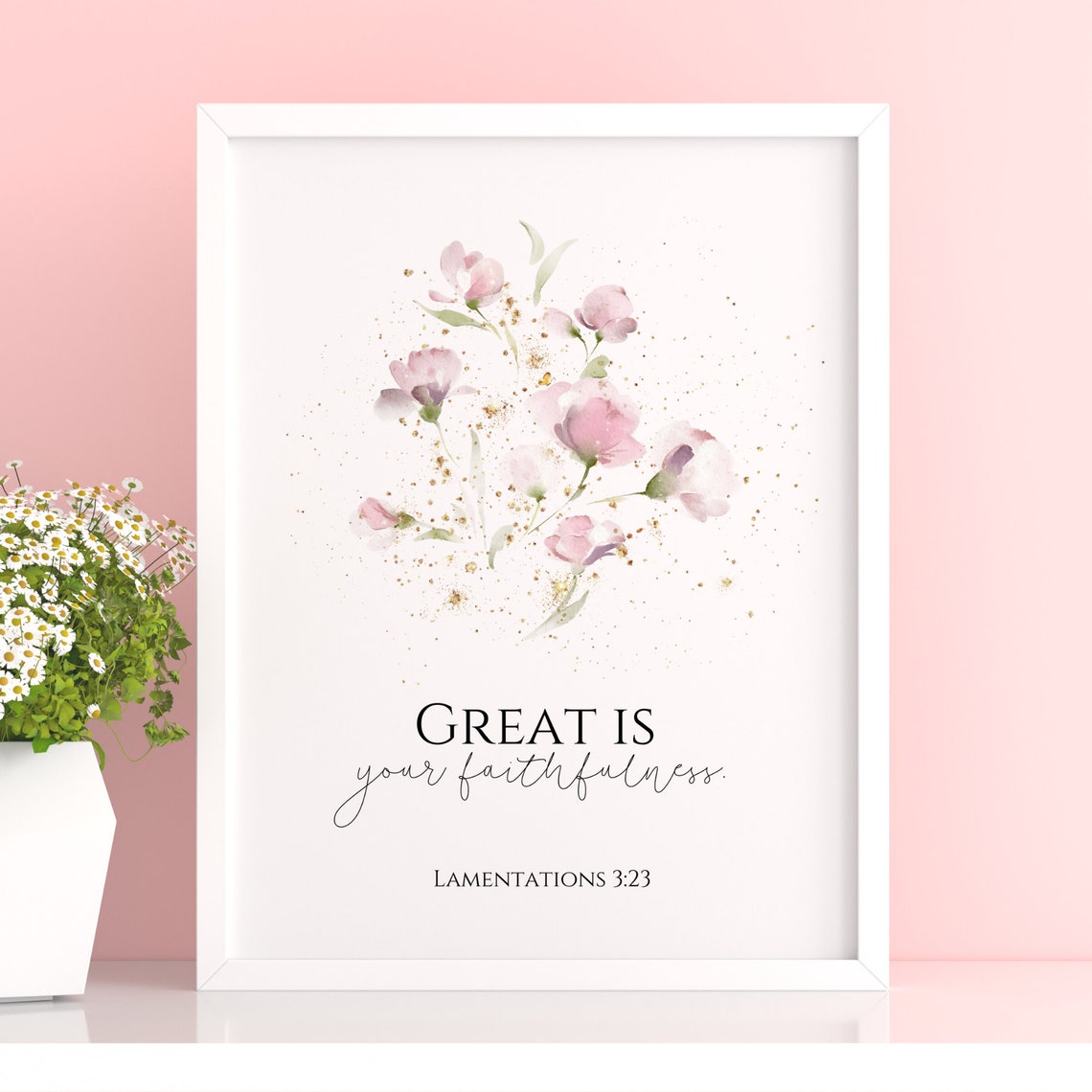 Great is Print INSTANT DOWNLOAD Flower Bible Verse - Etsy