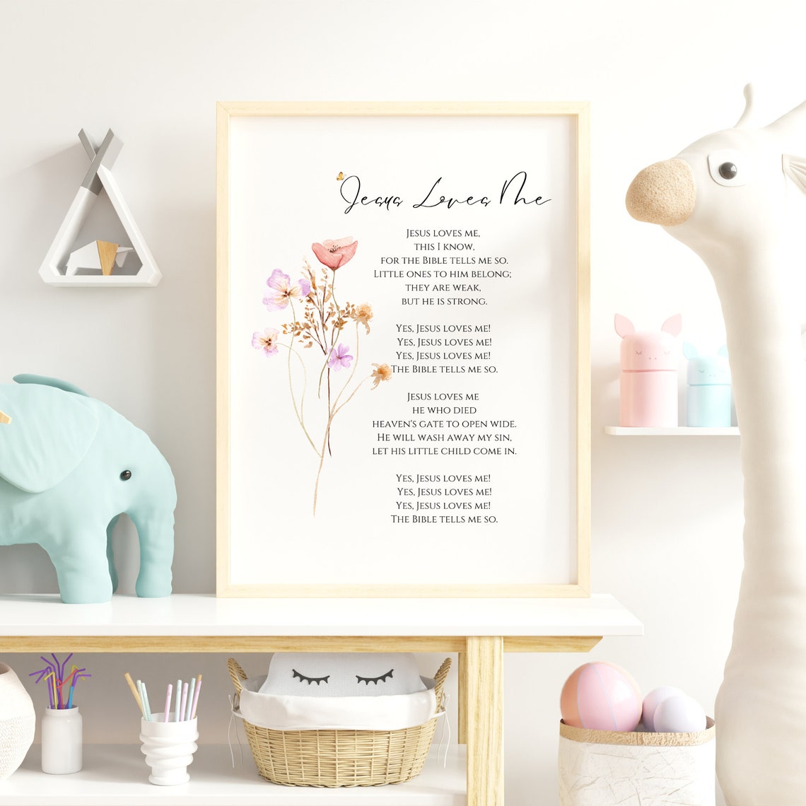 Jesus Loves Me This I Know Lyrics Print INSTANT DOWNLOAD Christian ...