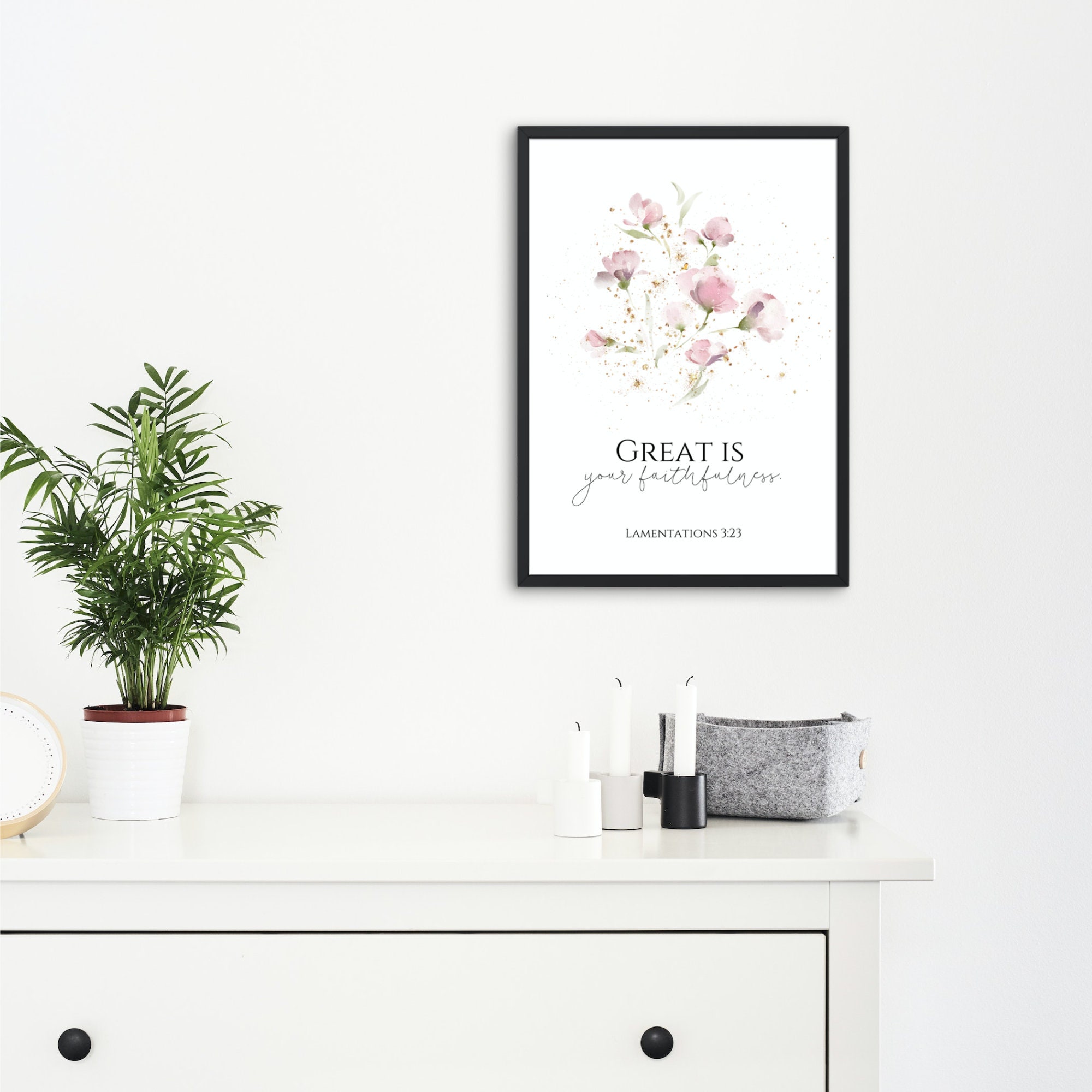 Great is Print INSTANT DOWNLOAD Flower Bible Verse - Etsy