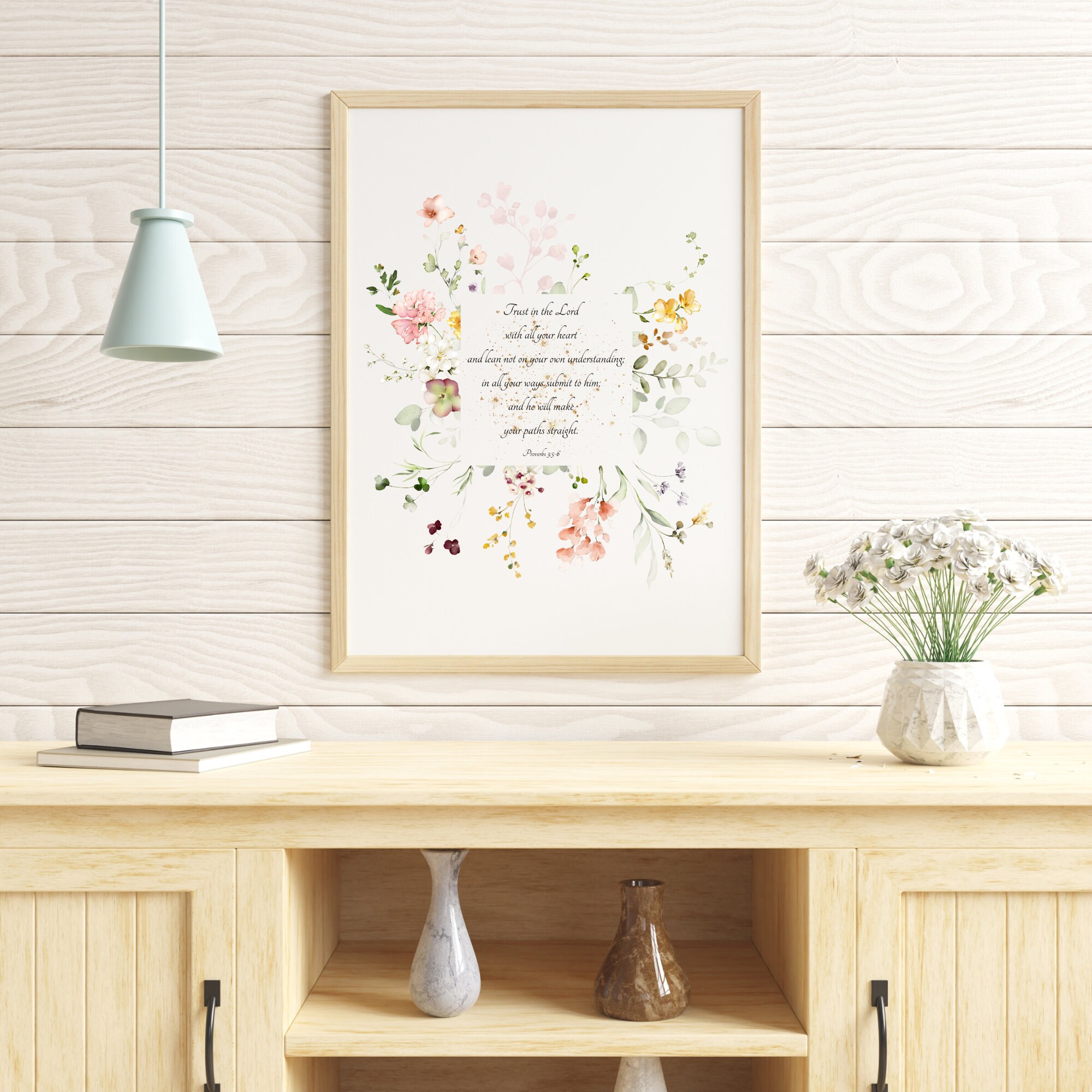 Trust in the Lord Printable Wall Decor | Proverbs 3:5-6 | Christian Art ...