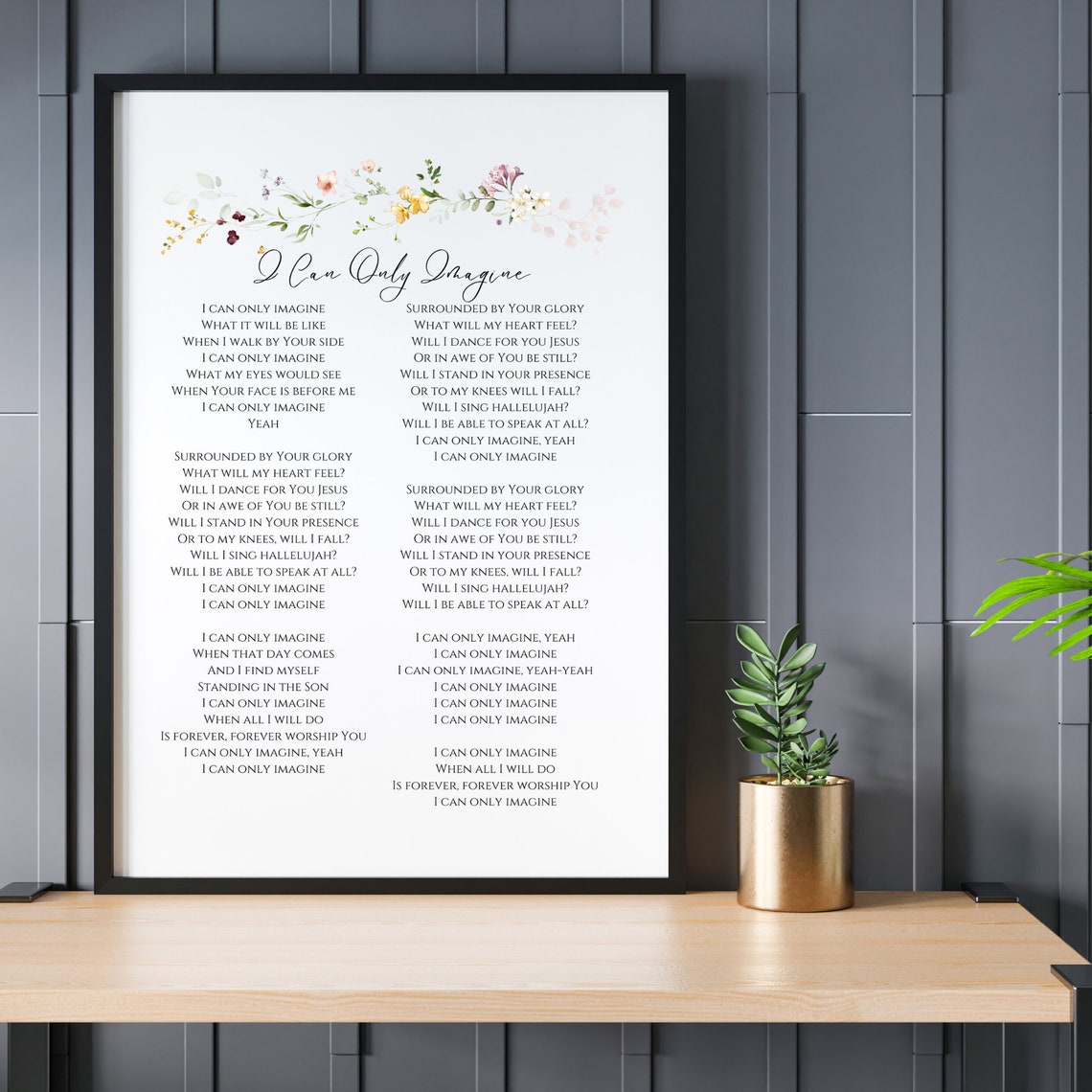 I Can Only Imagine Song Lyrics Print | INSTANT DOWNLOAD | Flower Bible ...